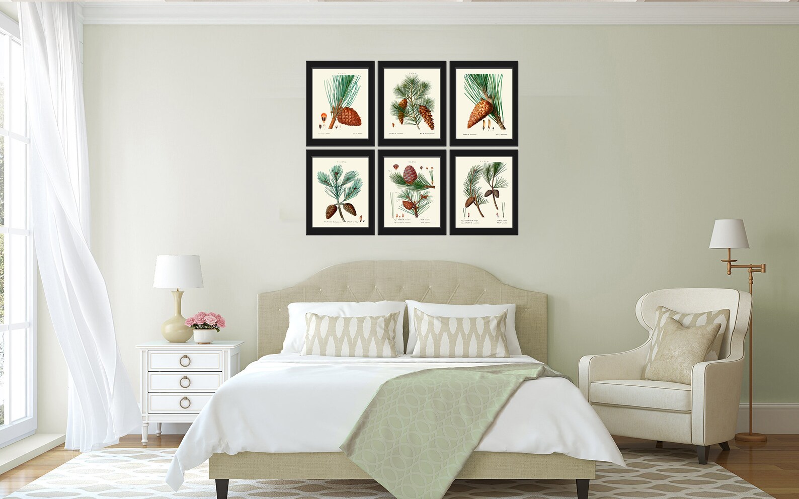 Pinecone Print Wall Art TDA23 Beautiful Antique Botanical Pine - Etsy