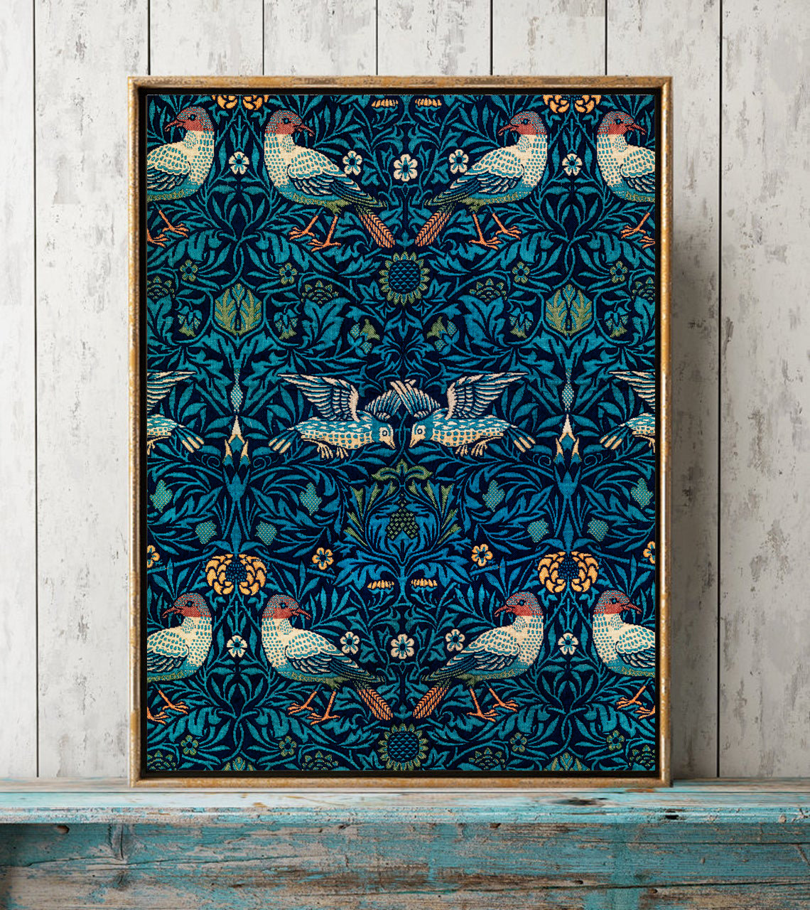 Textile Fabric Pattern Botanical Wall Art Print WM15 Beautiful | Etsy