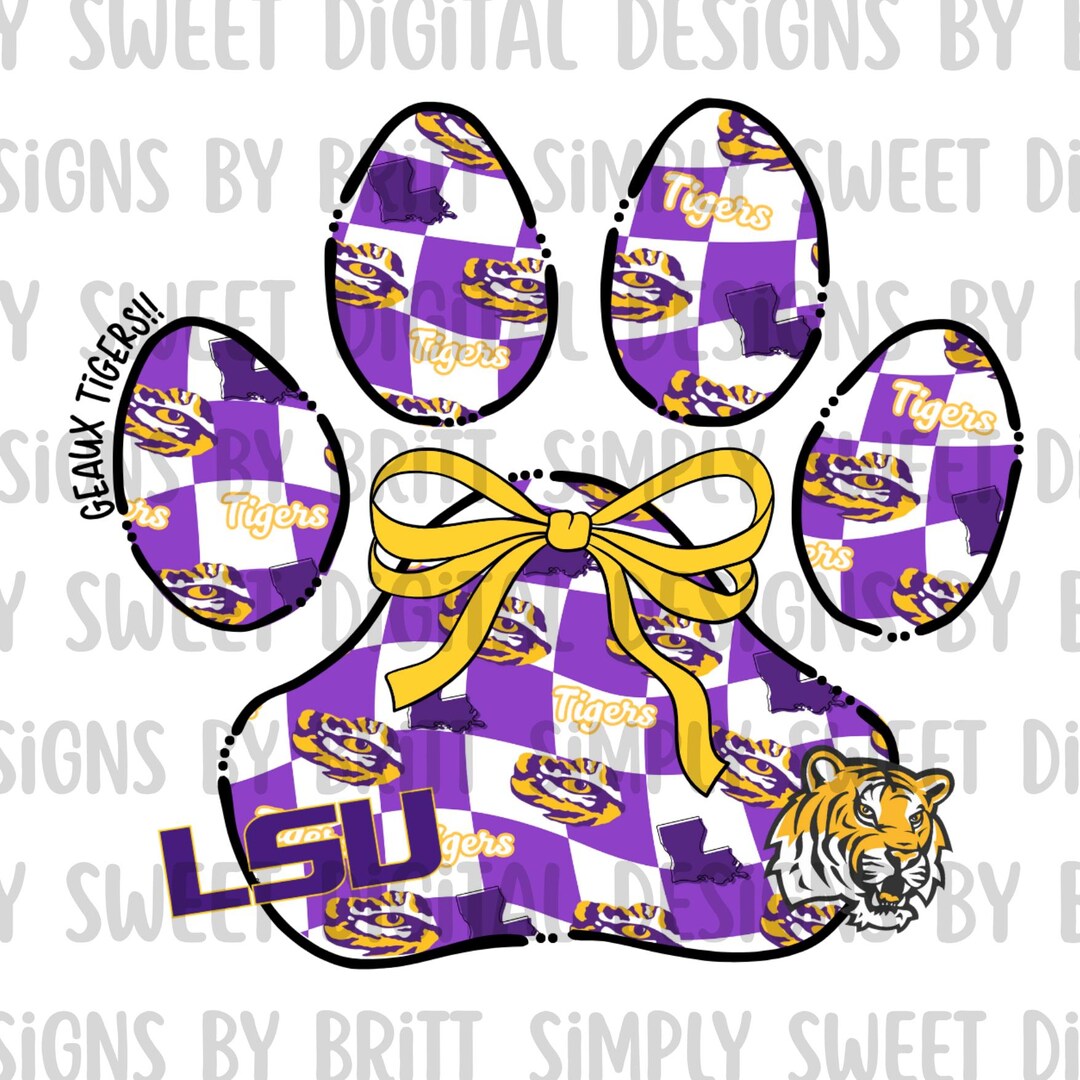 LSU Tigers Paw Shirt Png Geaux Tigers Bow Png - Etsy