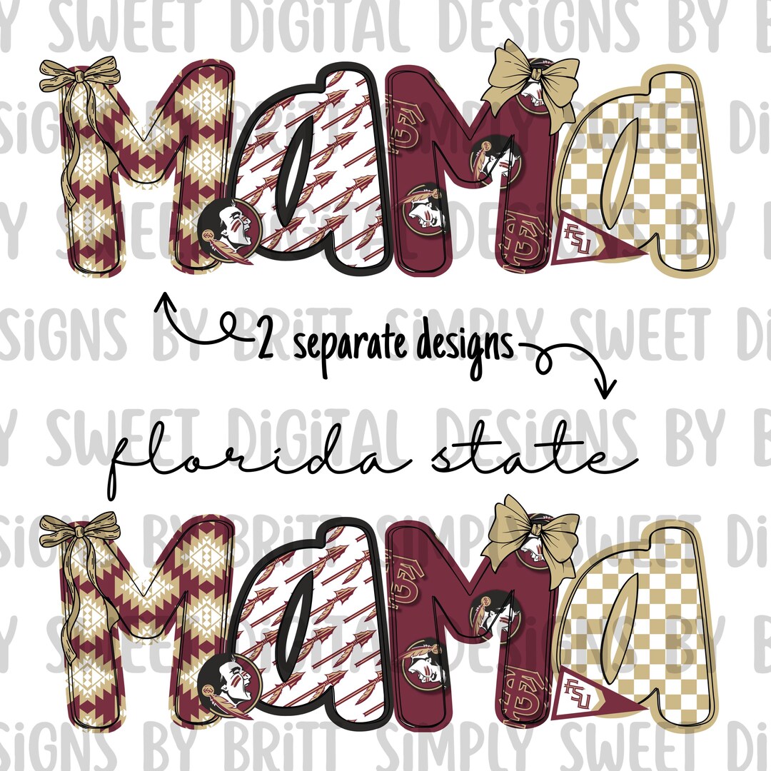 Florida State University Mama Shirt Png FSU Seminoles Patchwork Doodle ...