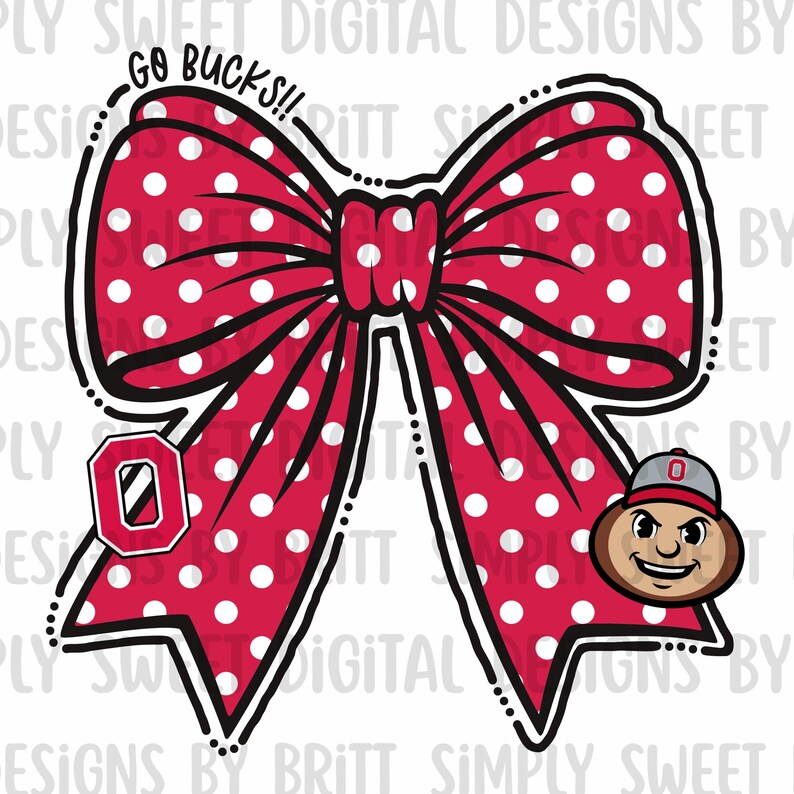 Ohio State Doodle Coquette Bow Shirt Png Go Bucks Png - Etsy