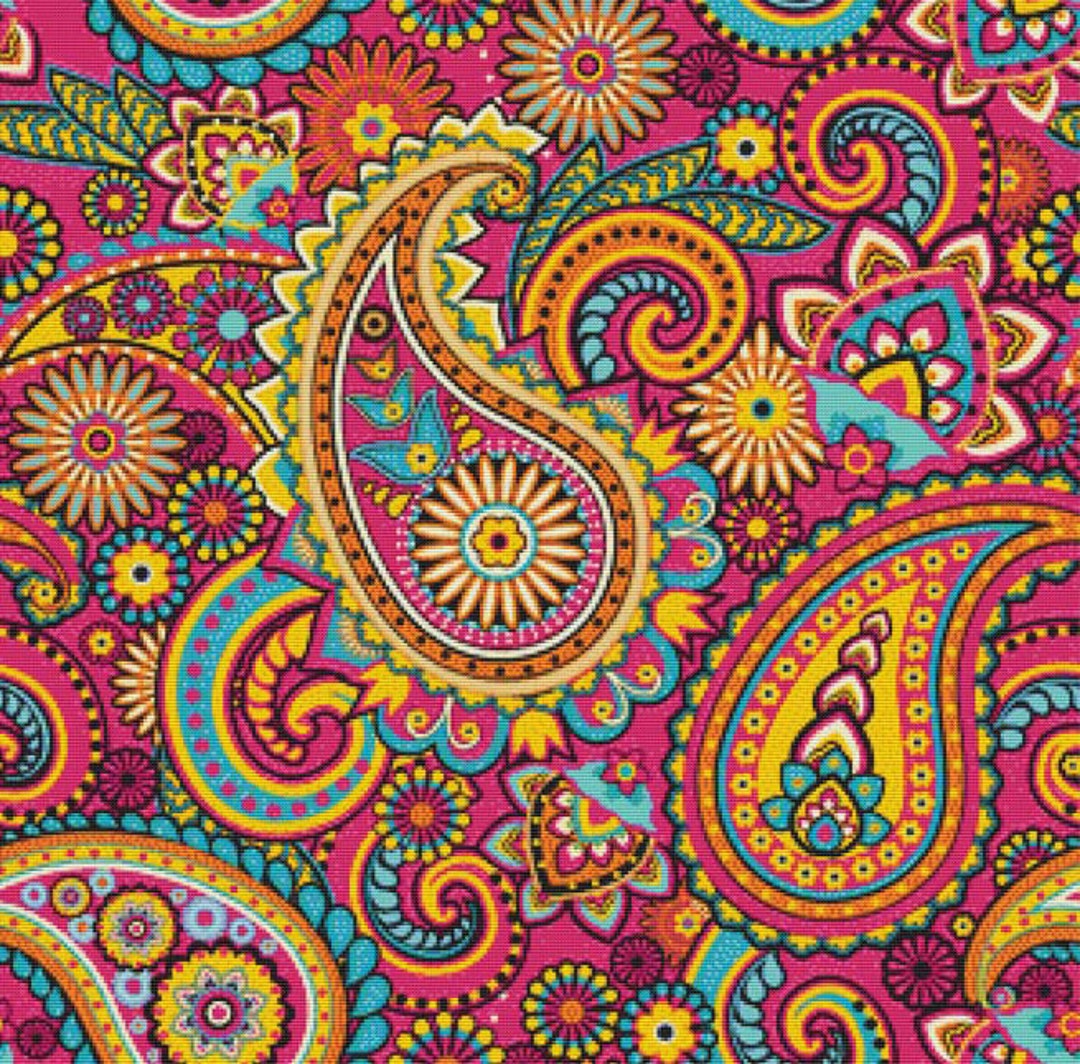 Pink Paisley PDF Cross Stitch Pattern - Etsy