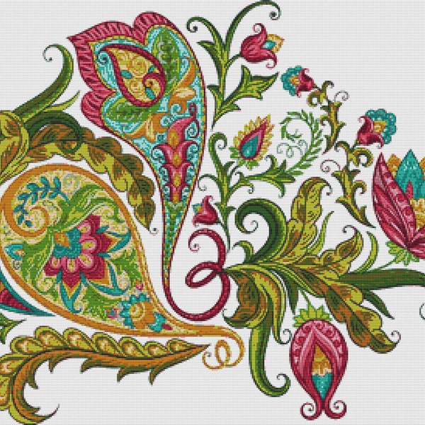Paisley Cross Stitch - Etsy