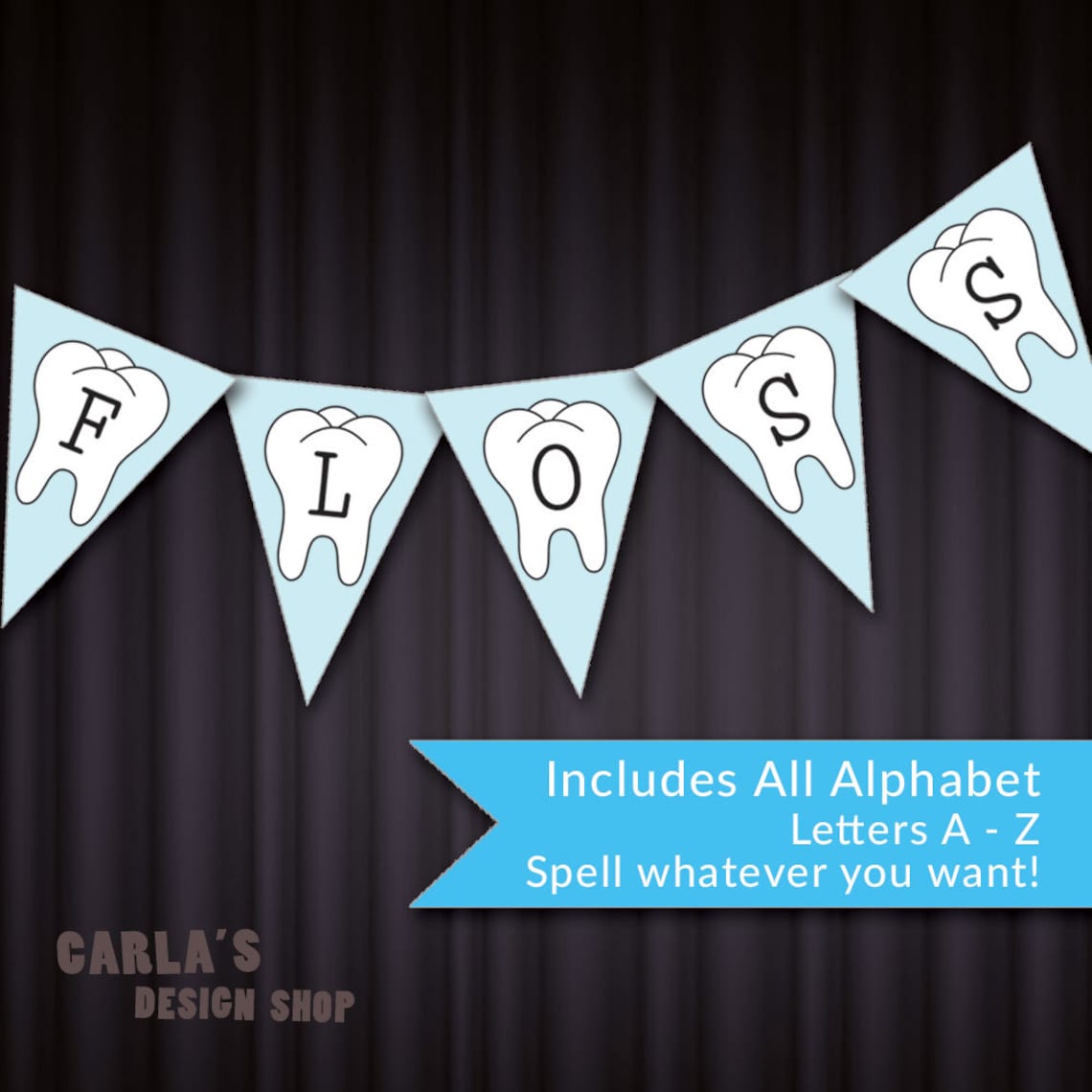DIY Tooth Banner Instant Download Printable PDF File - Etsy