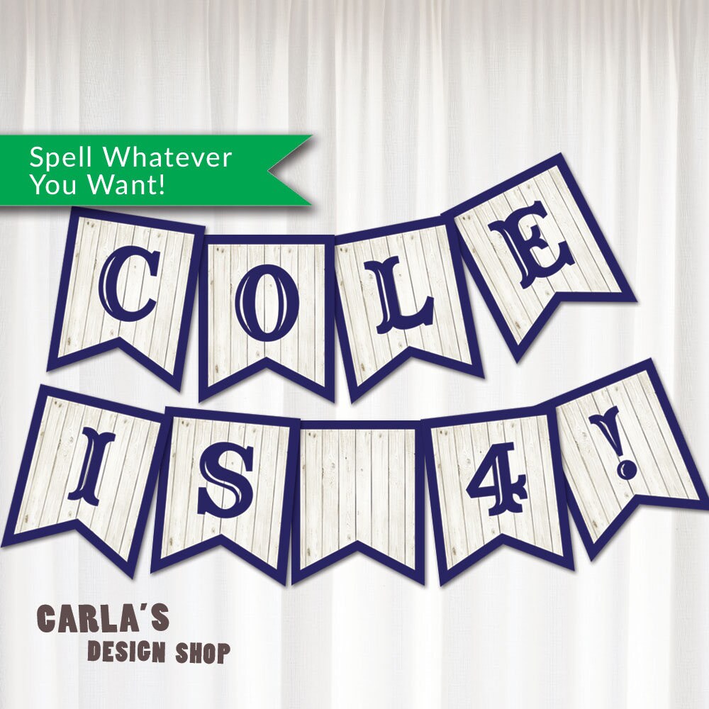 Antler and Arrows Theme DIY Banner With Blue Border and - Etsy