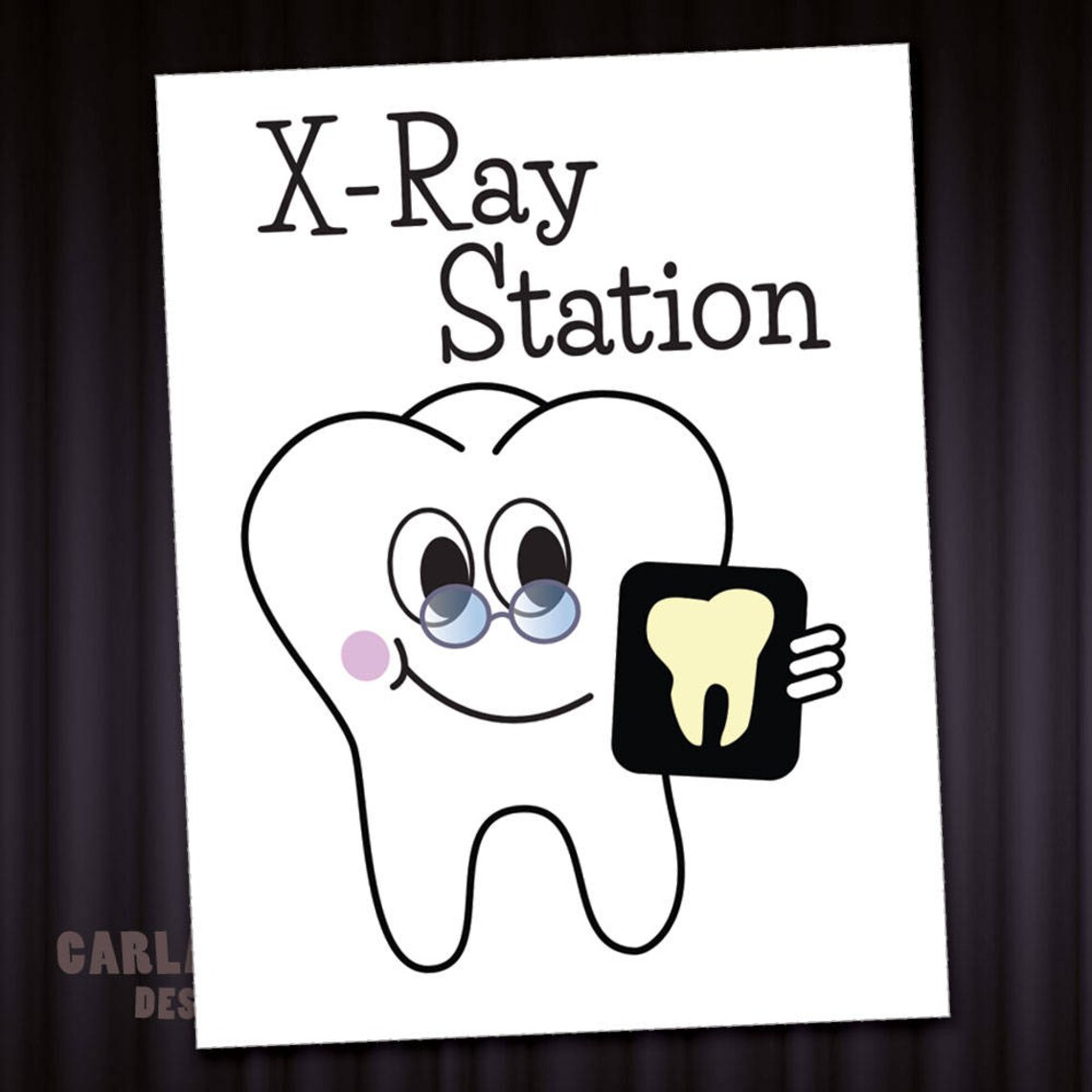X-ray Station Dental Tooth Sign | PRINTABLE Letter-size Layout Instant ...
