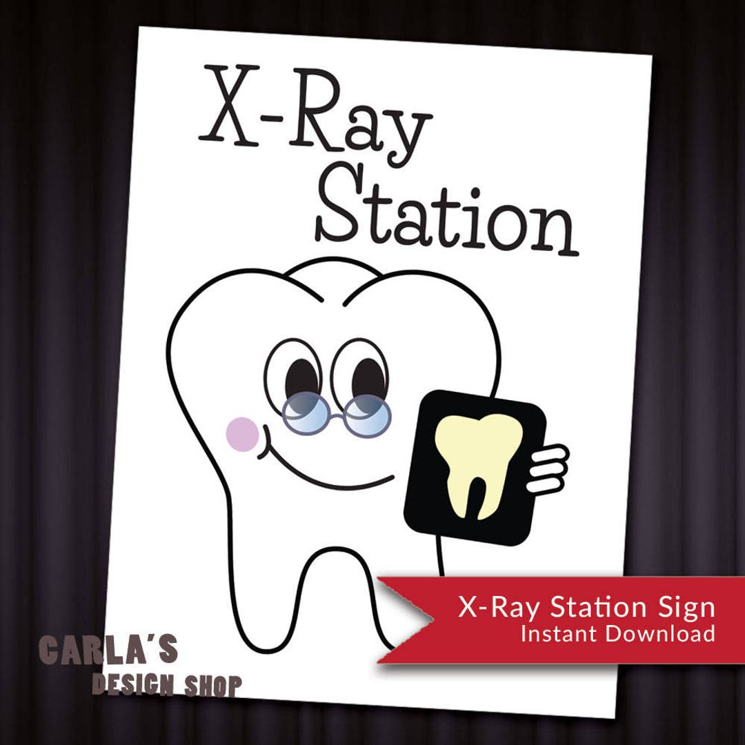 X-ray Station Dental Tooth Sign | PRINTABLE Letter-size Layout Instant ...
