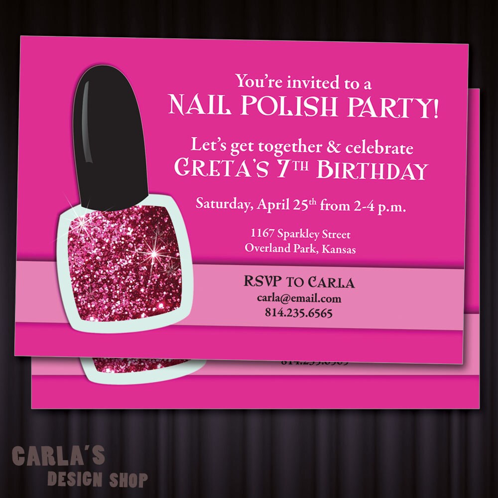 Nail Polish, Pedicure & Spa Party PRINTABLE Birthday or Party ...