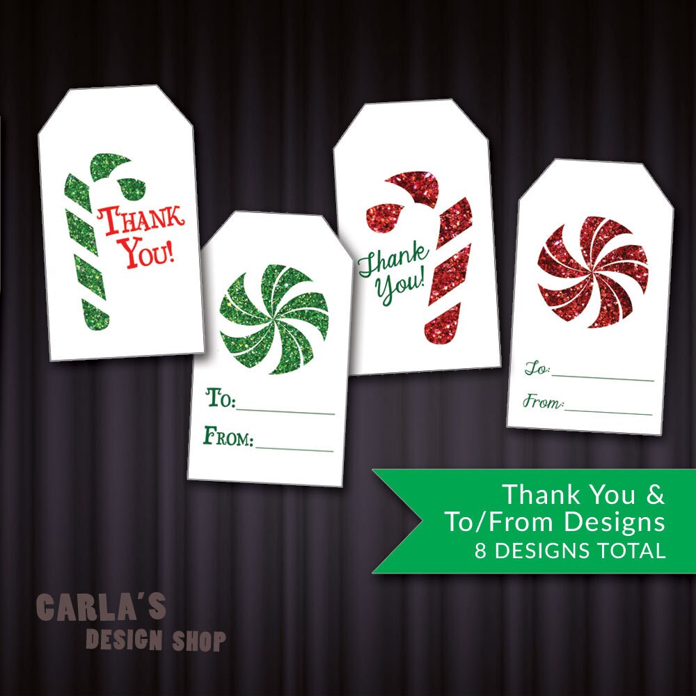 Happy Holidays, Merry Christmas, Thank You & To/from Gift Tags Instant ...