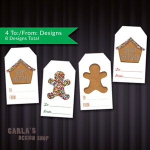 Happy Holidays, Merry Christmas, Thank You & To/from Gift Tags Instant ...