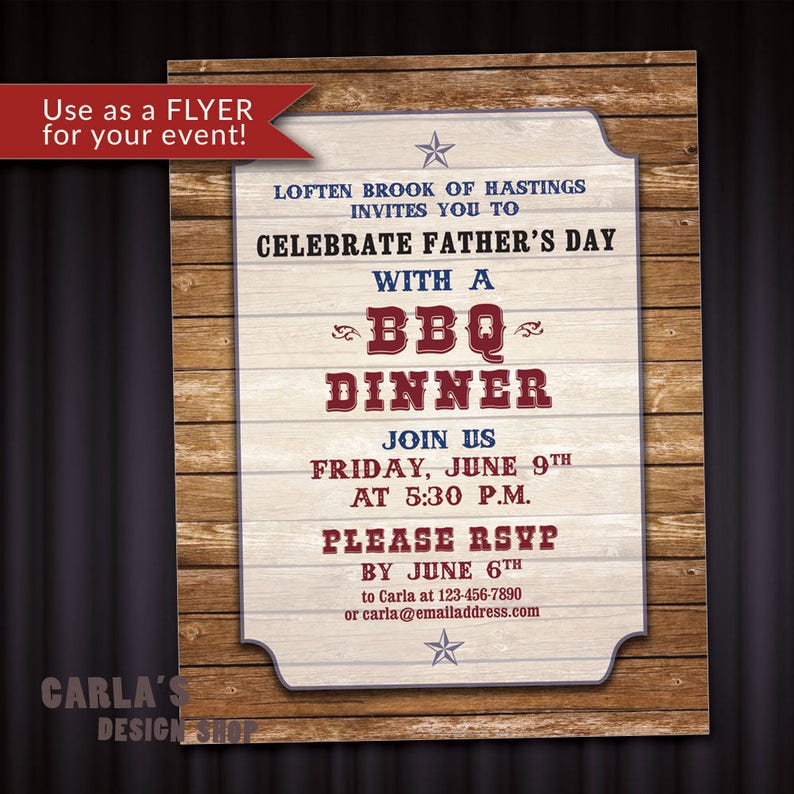 Barbeque Style Western Postcard With Wooden Background Customer ...