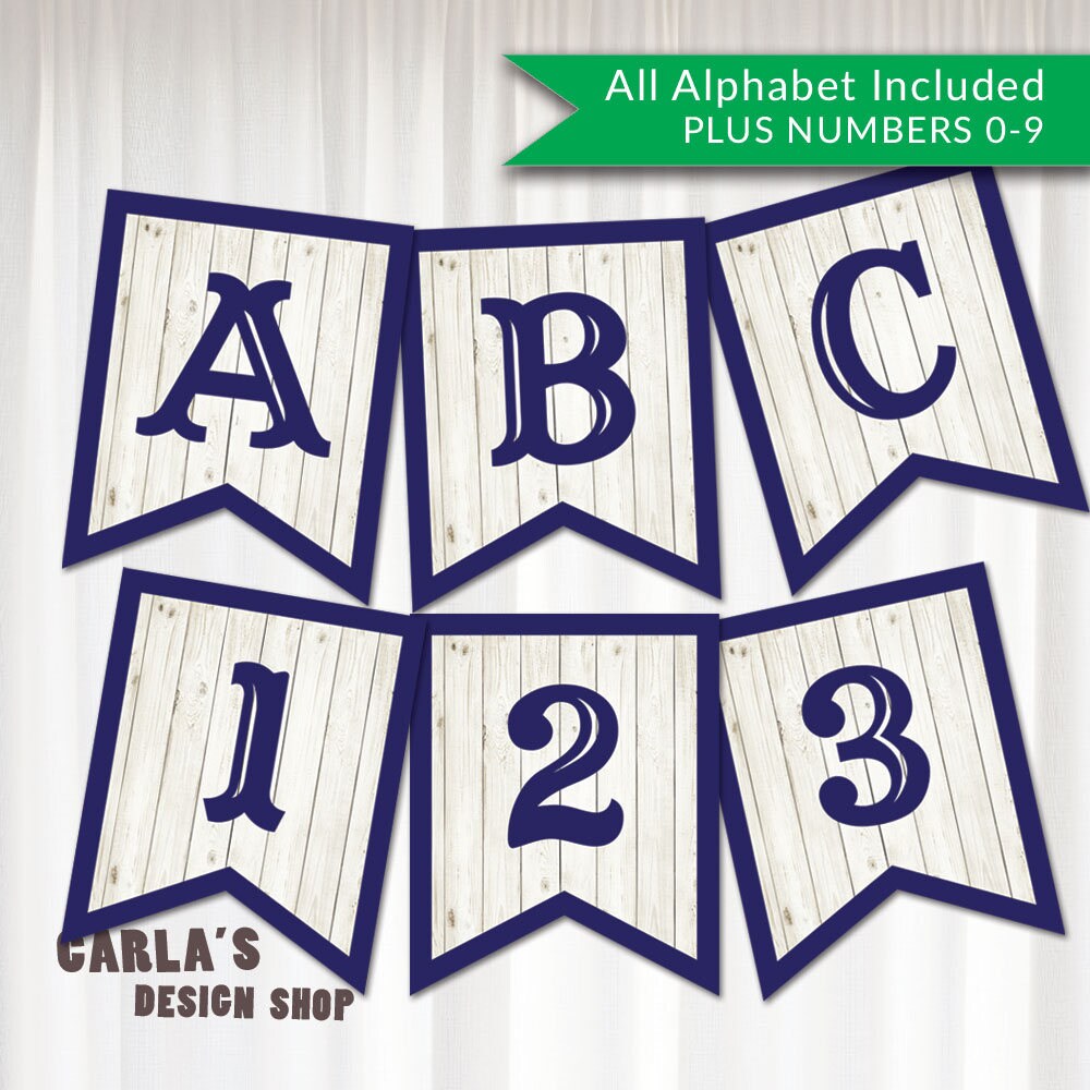 Antler and Arrows Theme DIY Banner With Blue Border and - Etsy