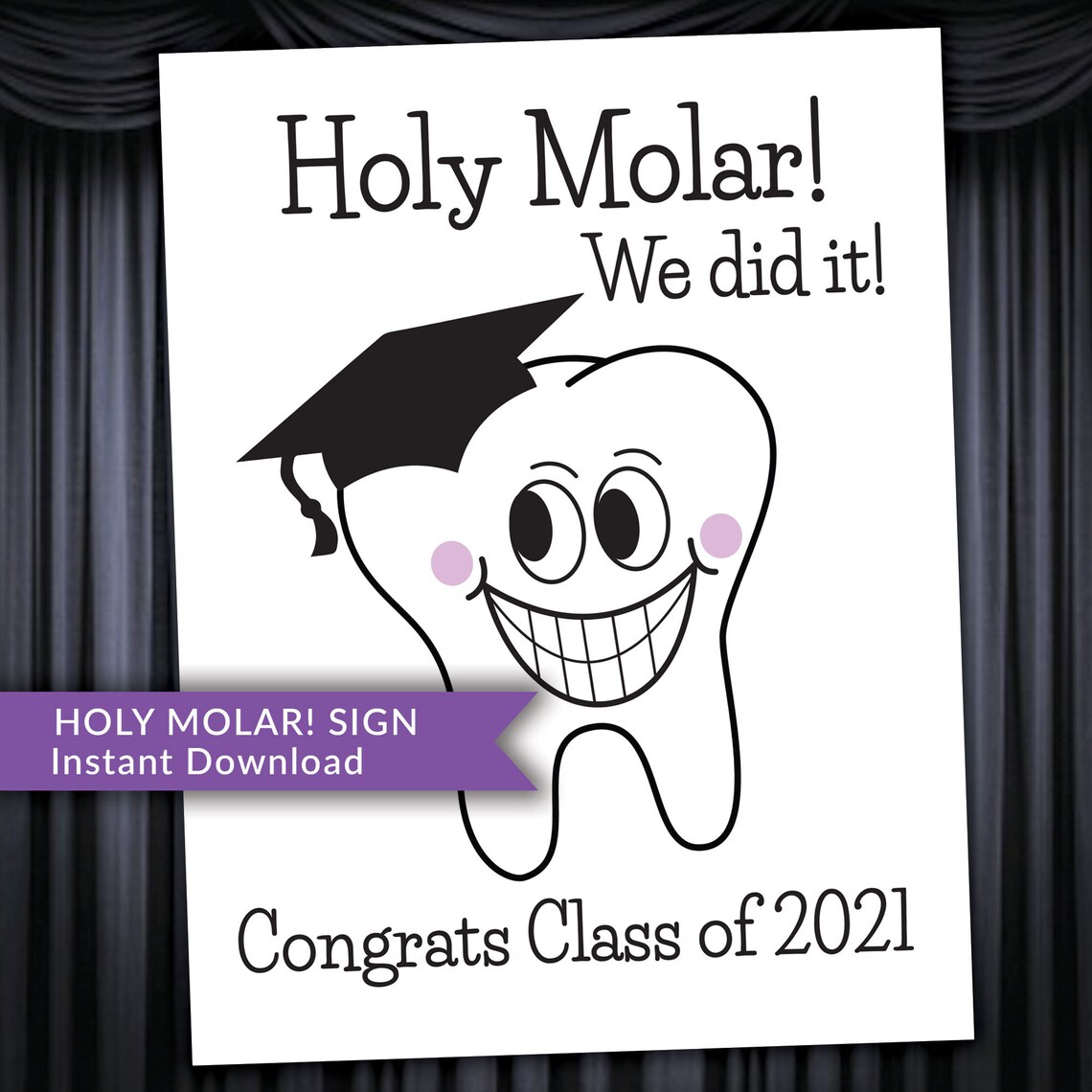 Holy Molar Tooth Congrats Sign Fun for Your Dental or - Etsy