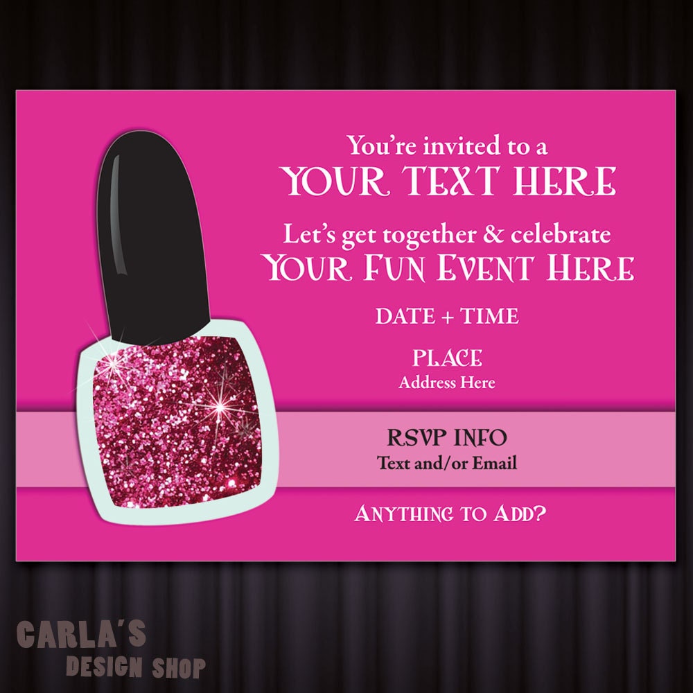 Nail Polish, Pedicure & Spa Party PRINTABLE Birthday or Party ...