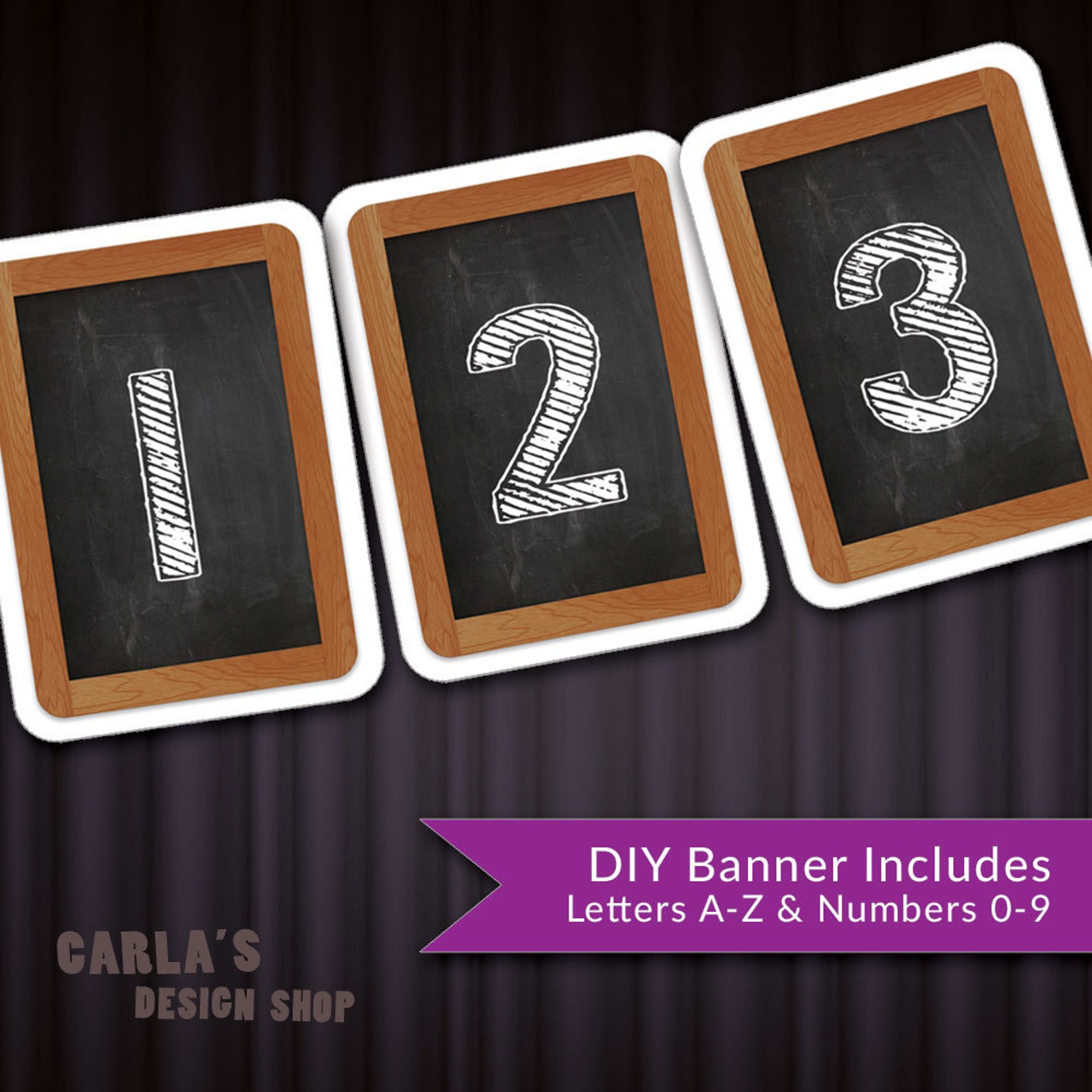 DIY Chalkboard Style Banner! Instant Download Printable PDF File ...