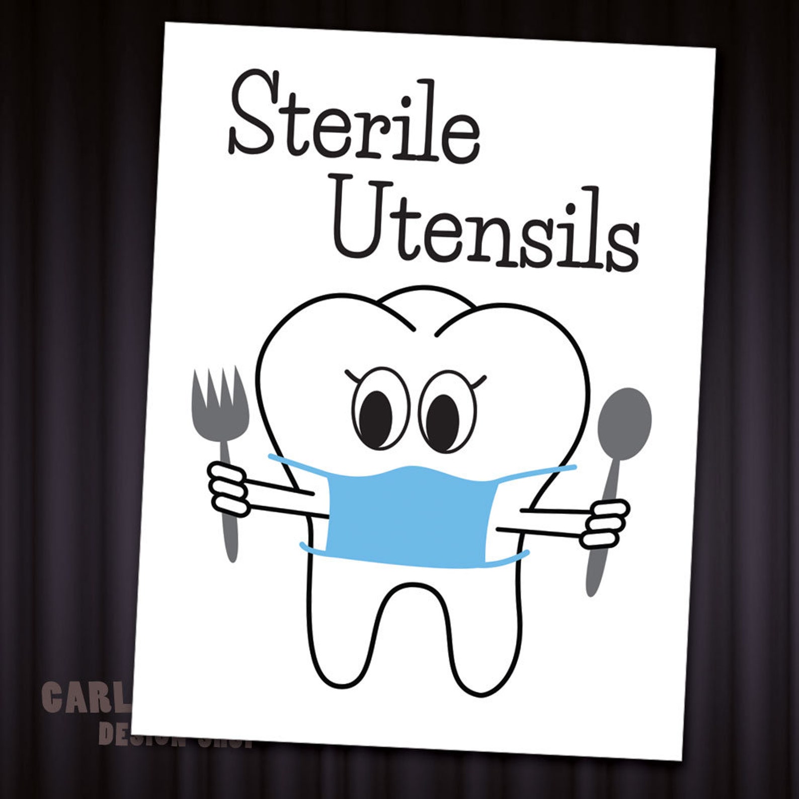Sterile Utensils Dental Tooth Sign | Fun Sign for Your Graduation Party ...