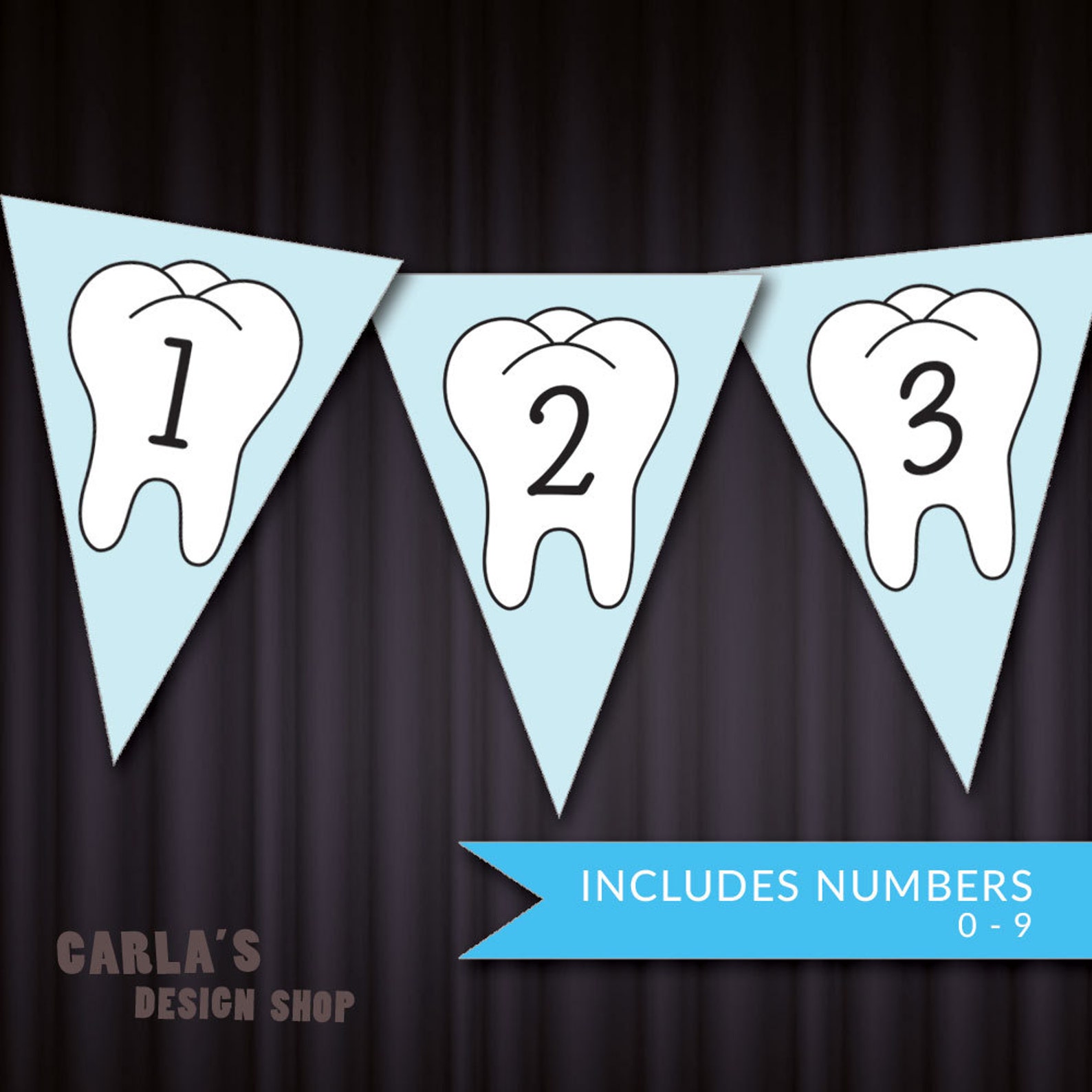 DIY Tooth Banner! Instant Download Printable PDF File - Includes All ...