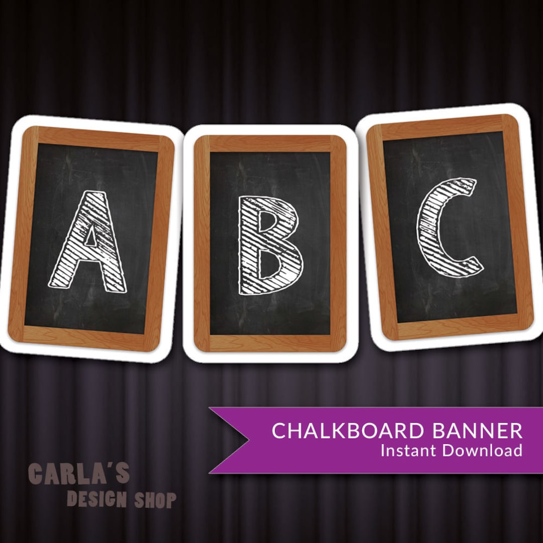 DIY Chalkboard Style Banner! Instant Download Printable PDF File ...