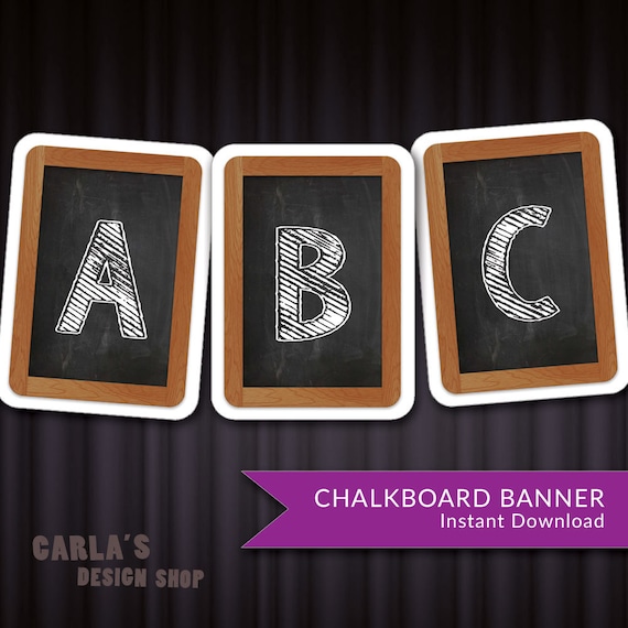 DIY Chalkboard Style Banner Instant Download Printable PDF - Etsy