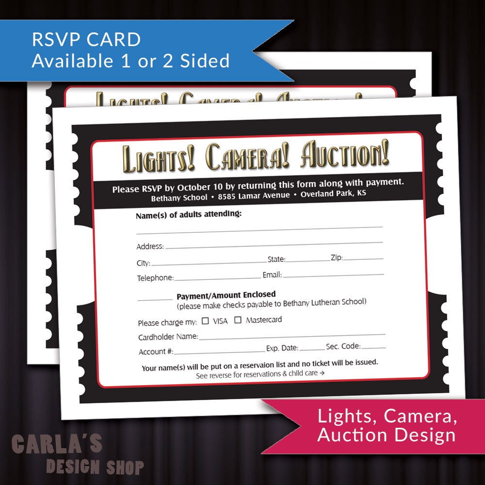 PRINTABLE RSVP or Donation Card for Auctions and Fundraisers | Lights ...