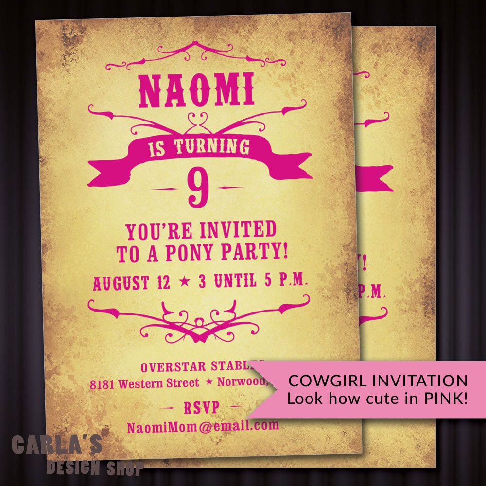 Western & Cowboy or Cowgirl Theme PRINTABLE Birthday - Etsy