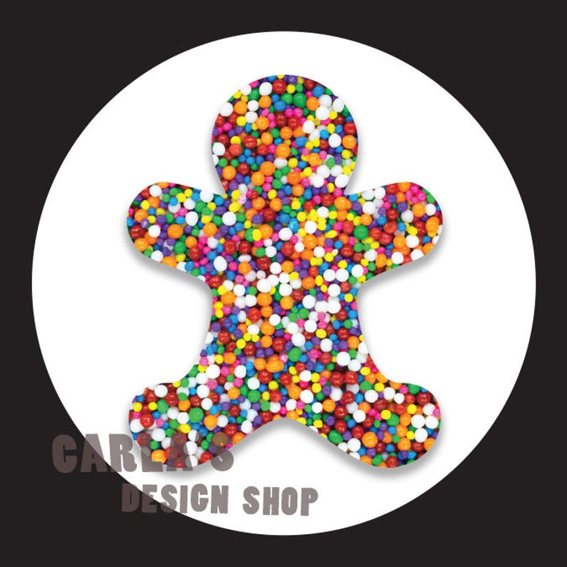 Gingerbread Man & Gingerbread House With Sprinkles - Cupcake Toppers or ...
