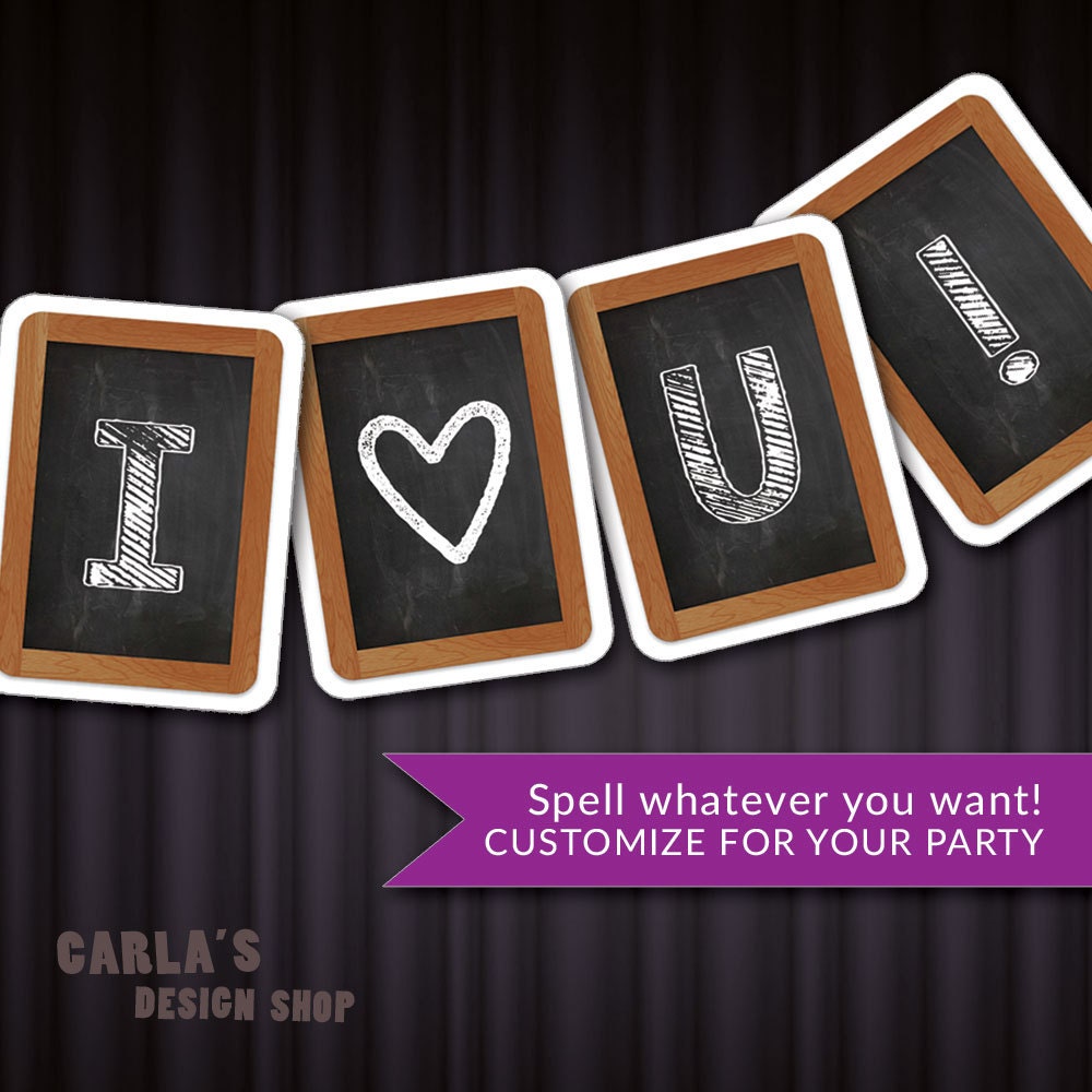 DIY Chalkboard Style Banner! Instant Download Printable PDF File ...