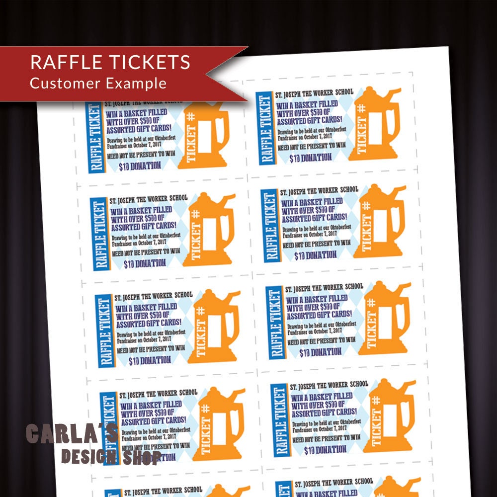 Oktoberfest, Fall Festival, Beer Stein Printable RAFFLE TICKET ...