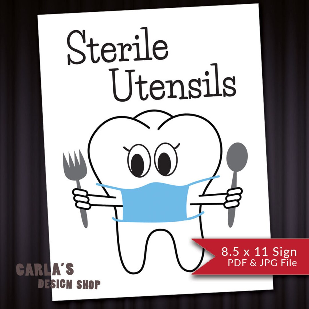 Sterile Utensils Dental Tooth Sign | Fun Sign for Your Graduation Party ...