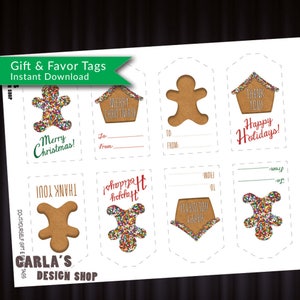 Happy Holidays, Merry Christmas, Thank You & To/from Gift Tags Instant ...