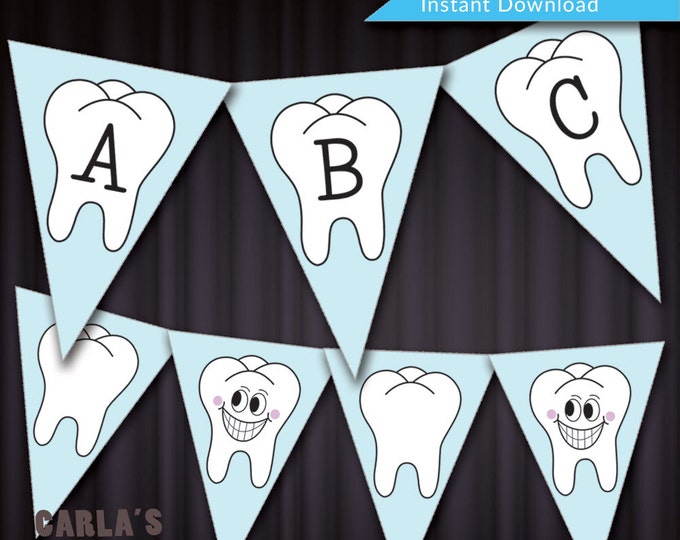 DIY Tooth Banner Instant Download Printable PDF File Includes All ...