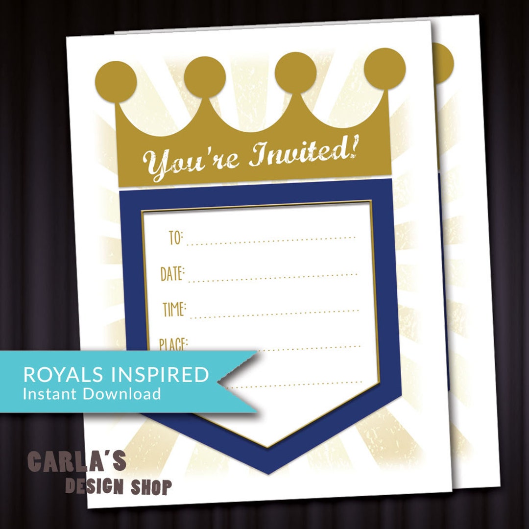 Royals Inspired DIY Party Invitation With Blanks for Your Info ...