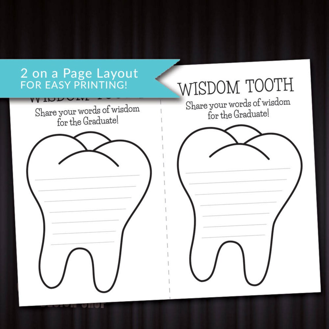 Wisdom Tooth DIY Graduation Advice Note Card Fun for Your Dental or ...