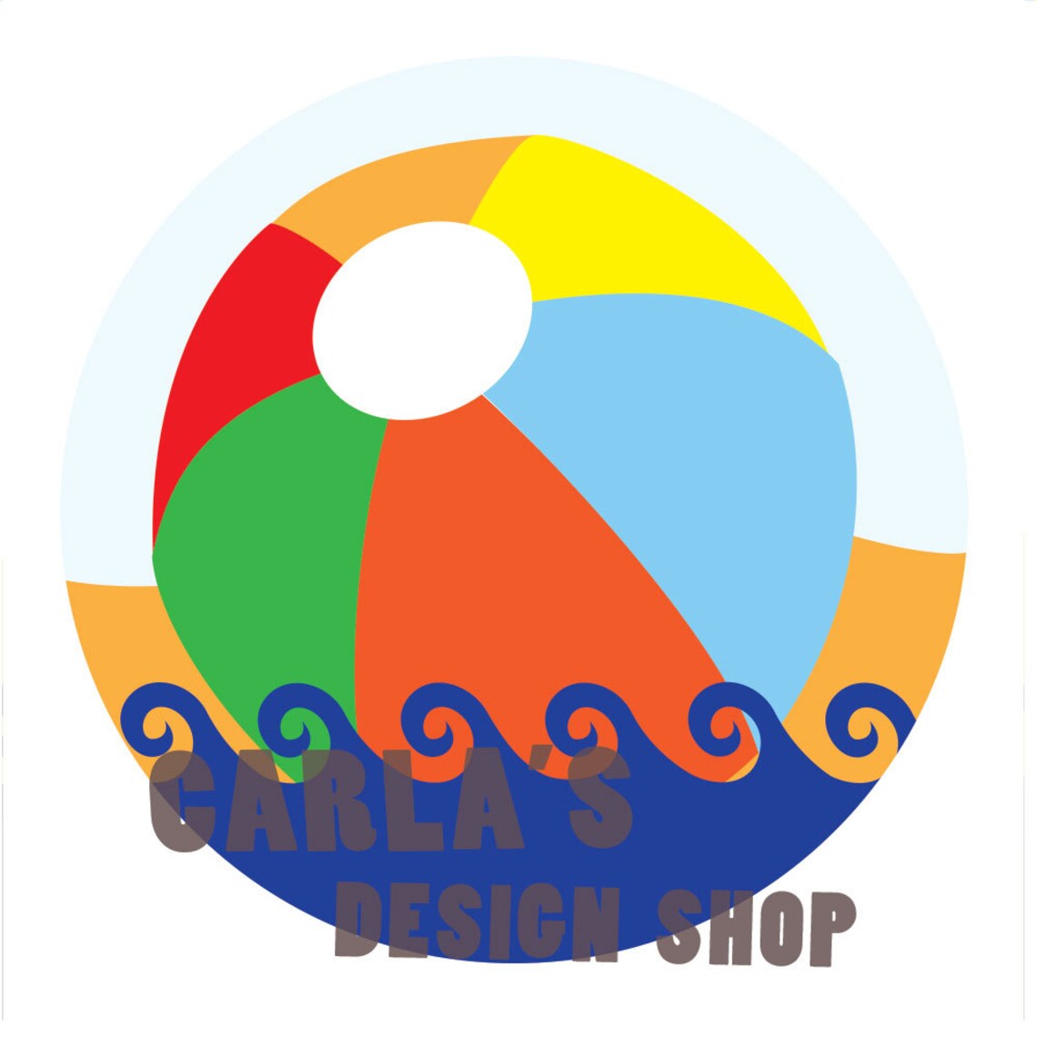 Fun in the Sun, Beach Ball and Palm Tree With Sunset Cupcake Toppers or ...