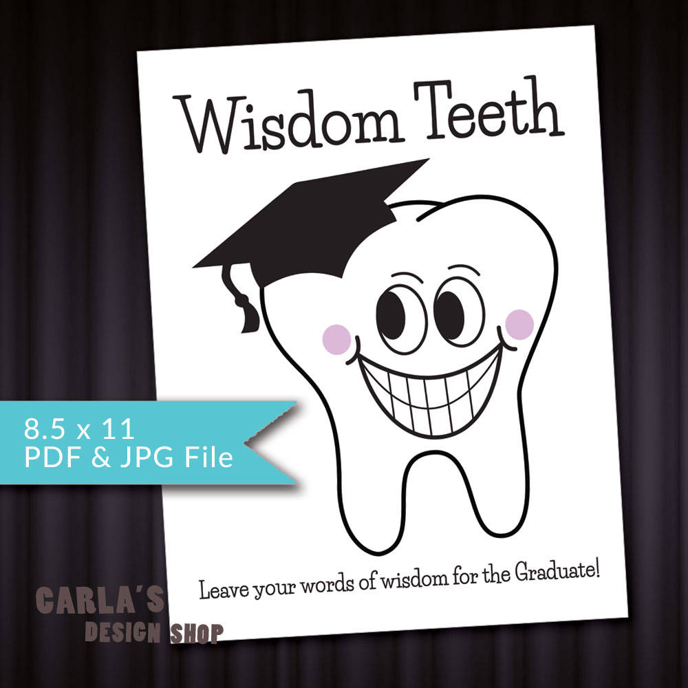 Wisdom Teeth Dental Tooth Sign | PRINTABLE Letter-size Layout Instant ...