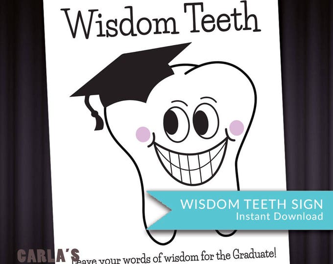 Wisdom Teeth Dental Tooth Sign | PRINTABLE Letter-size Layout Instant ...