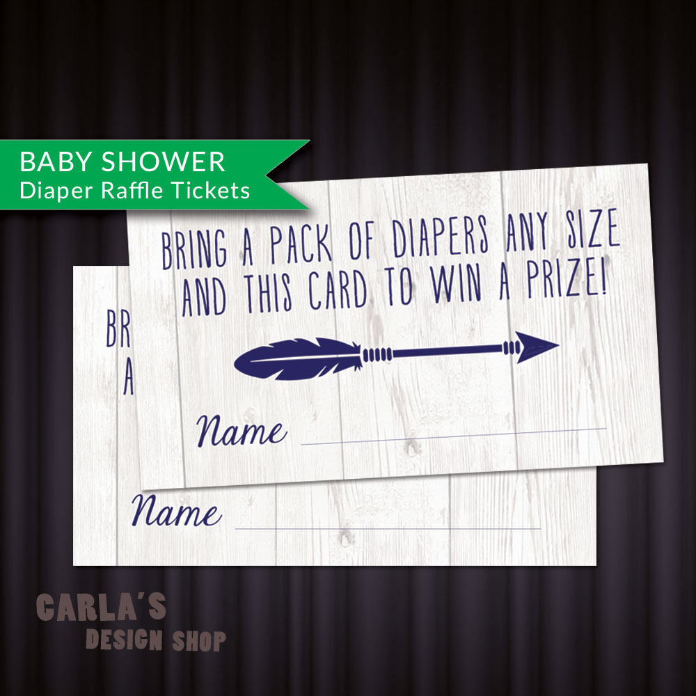 Diaper Raffle Tickets Instant Download | JPG or PDF | Blue Antler and ...