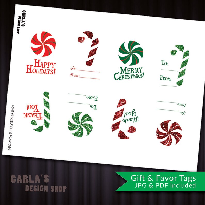 Happy Holidays, Merry Christmas, Thank You & To/from Gift Tags Instant ...