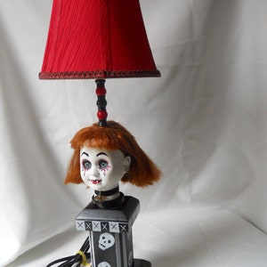 Goth Vampire/ Witch Doll Head Desk Lamp Ooak - Etsy