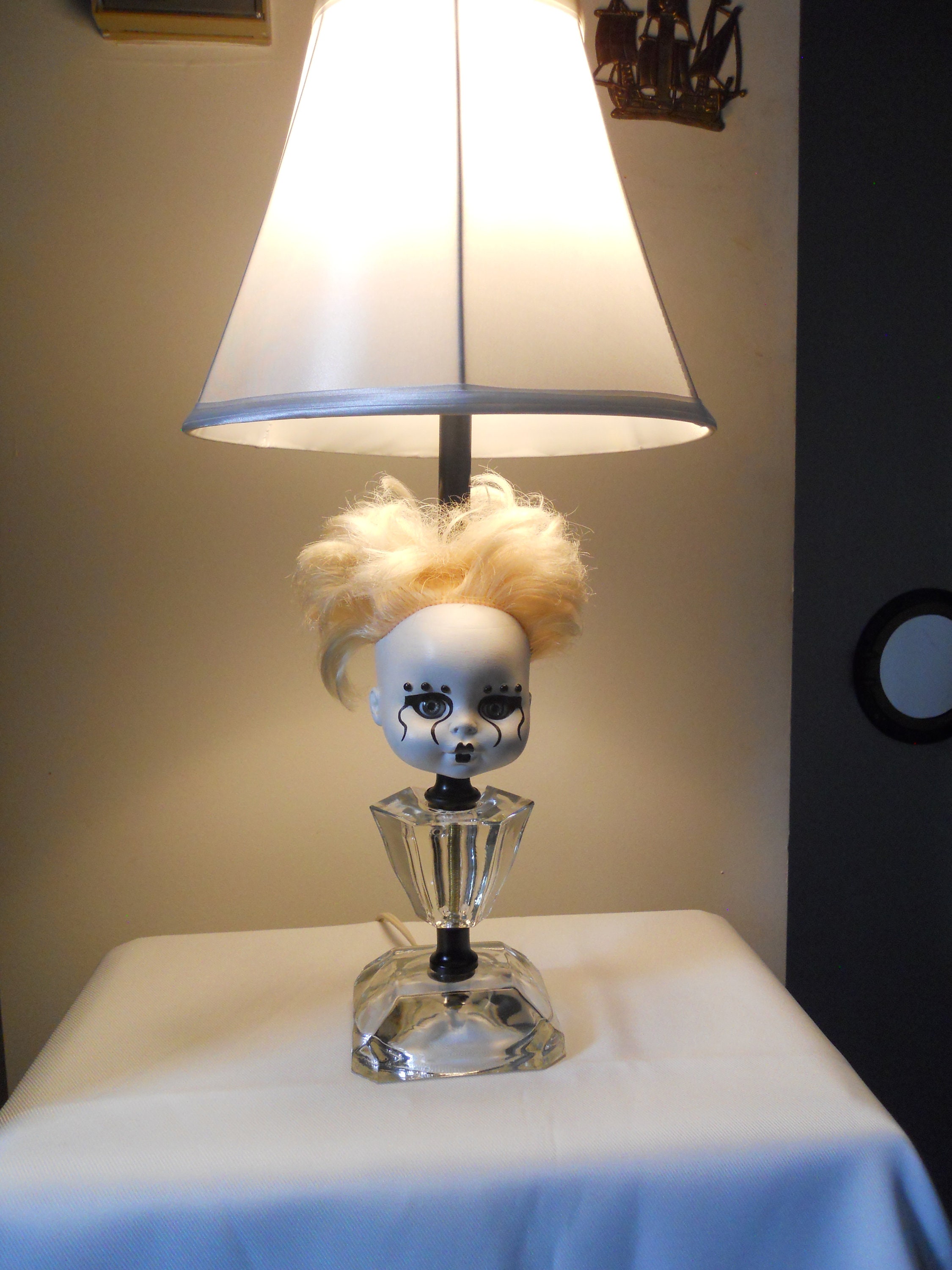 Buy Art Doll Lamp Mixed Media OOAK Desk Lamp Re-imagined Handcrafted ...