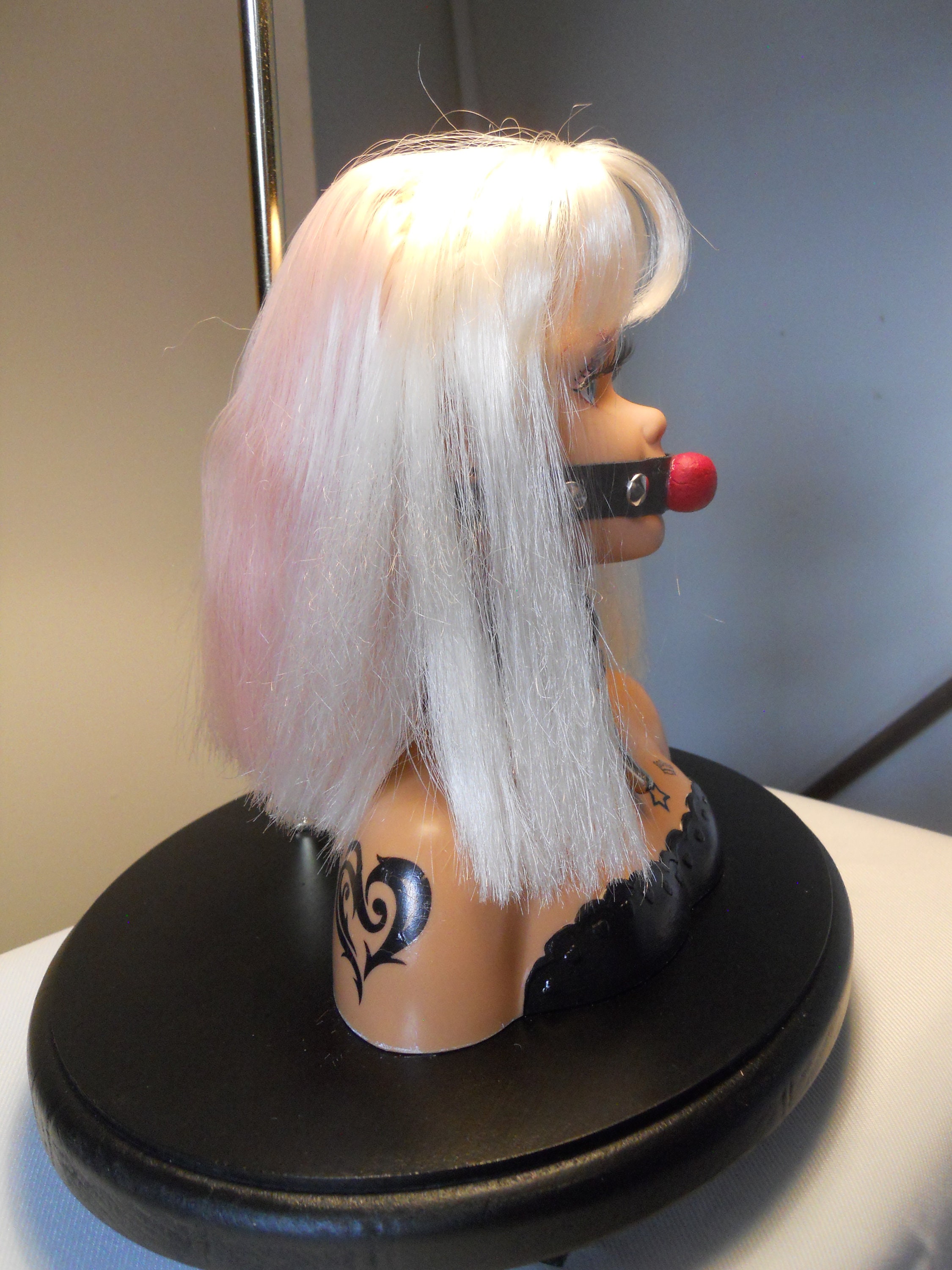 Bdsm Bondage Barbie Doll Head Desk Lamp Re Imagined Ooak Handcrafted Etsy