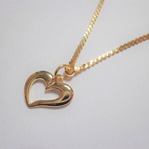 Girls Heart Necklace Gold Heart Necklace - Etsy