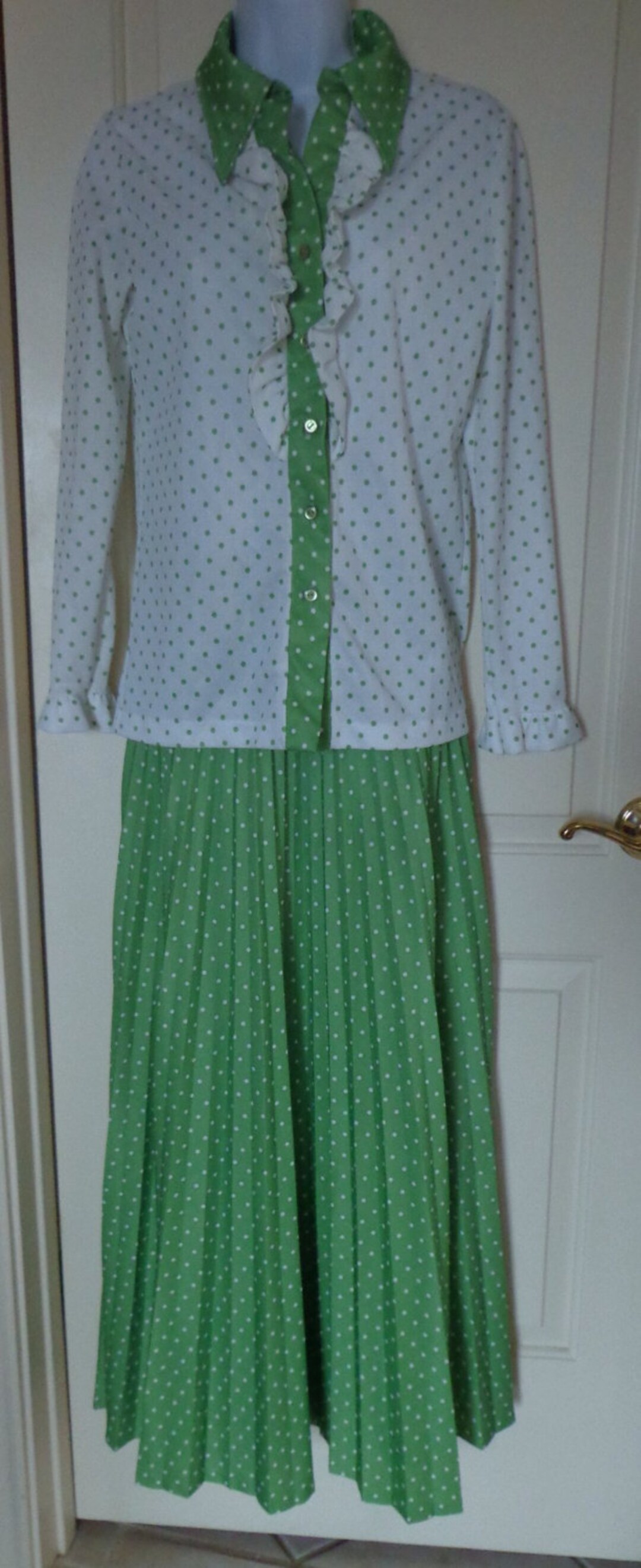 Vintage Devonette Maxi Skirt and Blouse, 70's Matching Maxi Skirt and ...