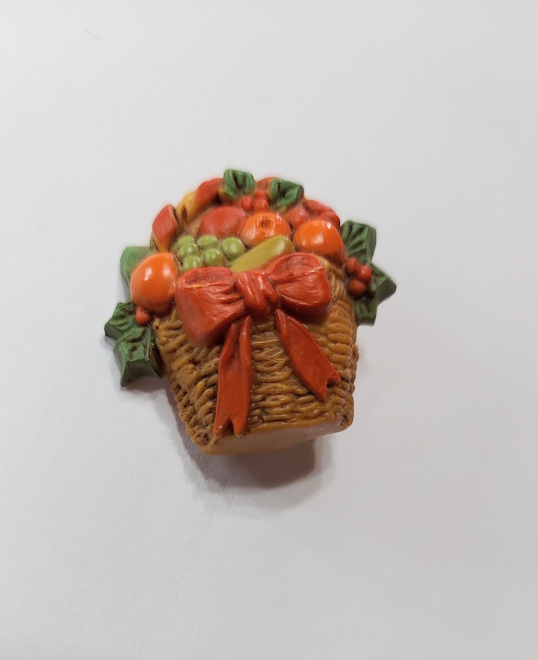 Vintage Hallmark Christmas Fruit Basket Pin - Etsy