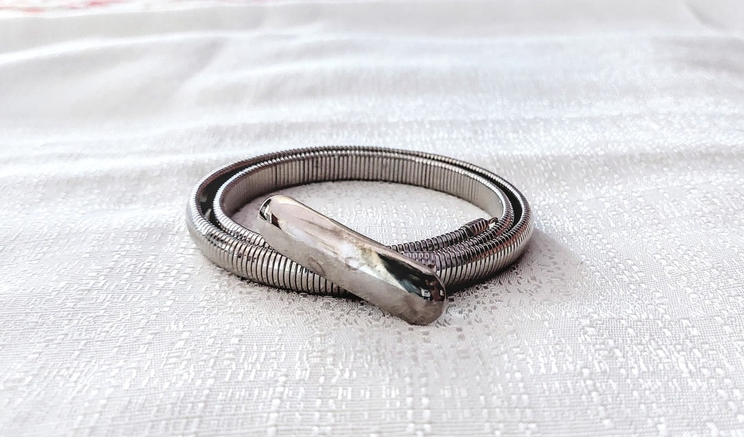 Silver Snake Belt, Metal Stretch Belt - Etsy