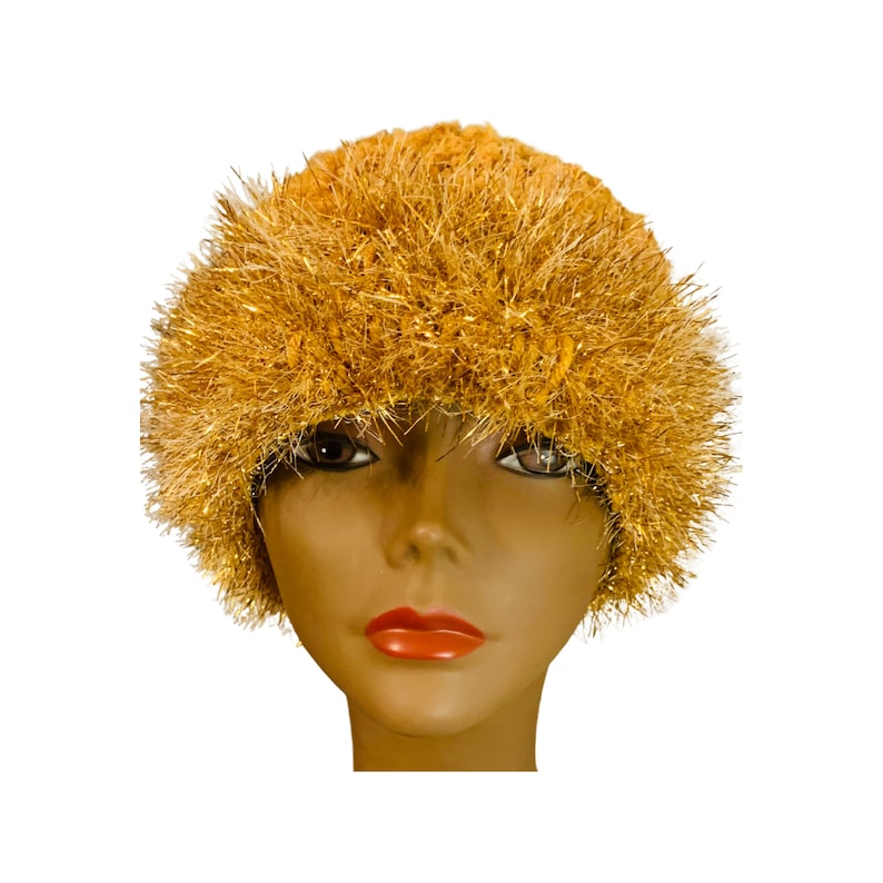 Plush Sparkling Gold Fur Hat - Etsy