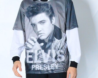 Elvis Presley - Vintage - AOP All Over Print - Rock Band T Shirt - Size ...