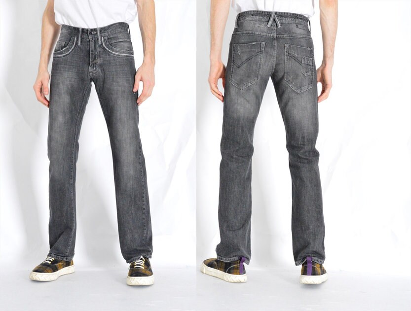 Grey Faded Jeans - Etsy