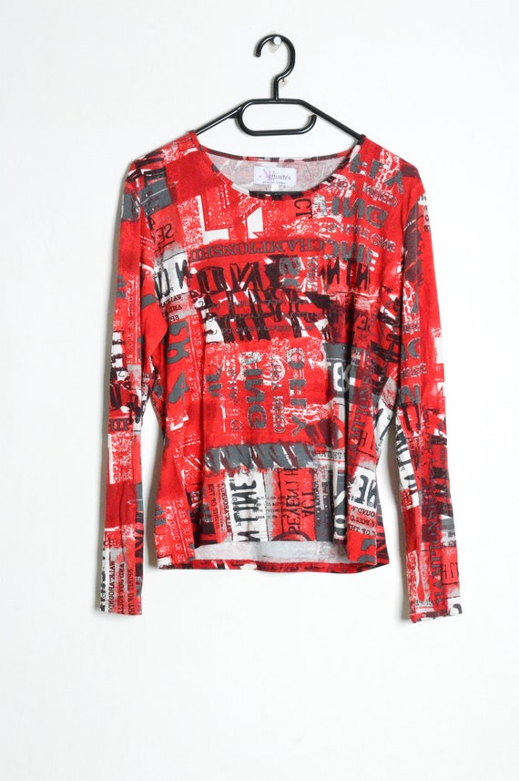 Y2k red graphic rave - Gem