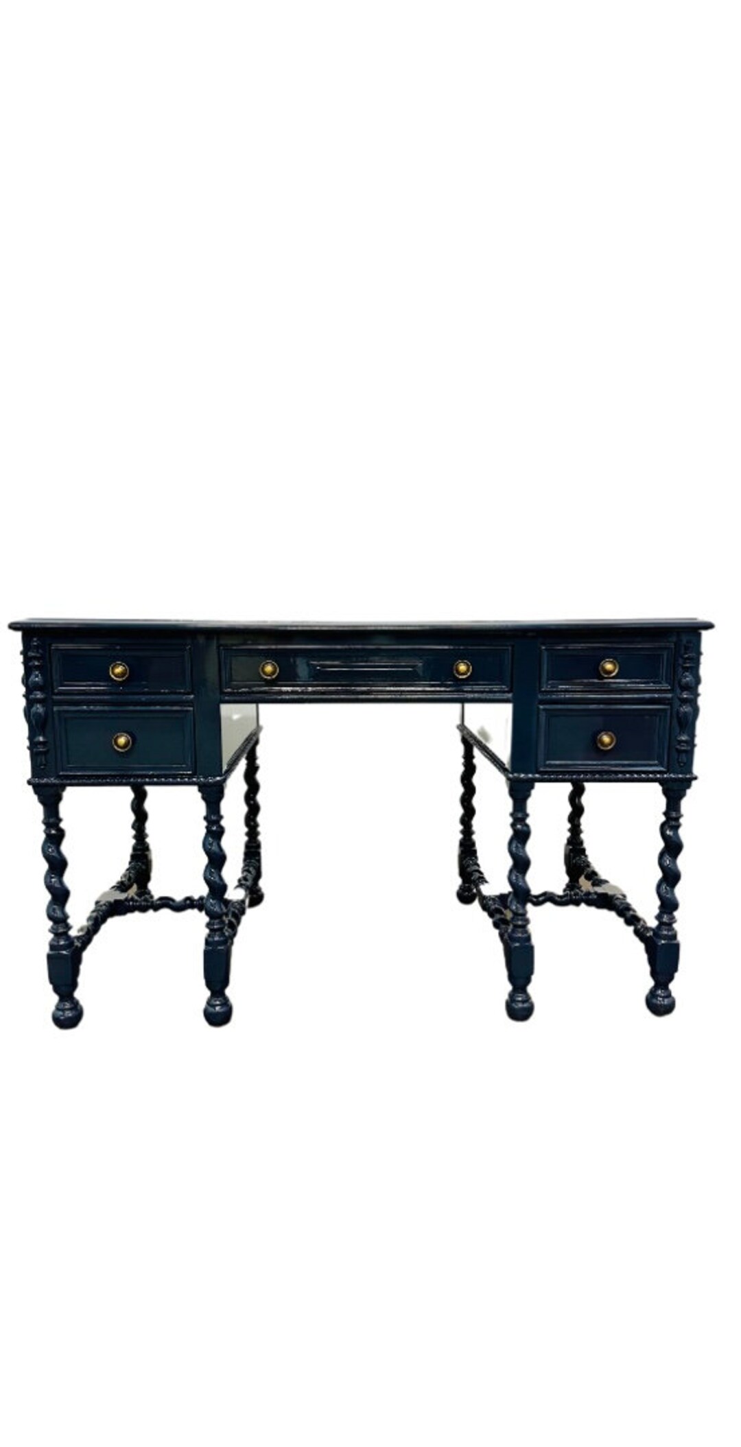 Spindle Desk in Hale Navy - Etsy
